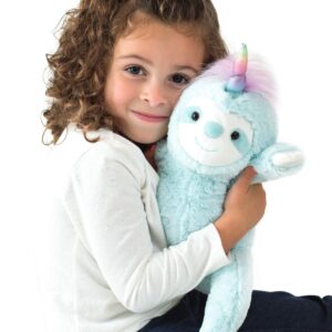 GUND Dazzle Slothicorn Plush Toy, Sloth Unicorn Stuffed Animal for Ages 1 and Up, Blue/Rainbow, 9”