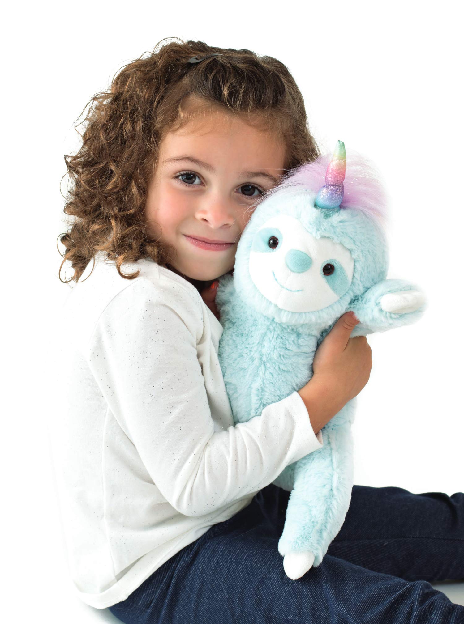 GUND Dazzle Slothicorn Plush Toy, Sloth Unicorn Stuffed Animal for Ages 1 and Up, Blue/Rainbow, 9”