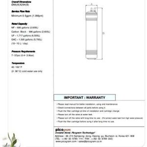 picogram Coconut-Based Post-Carbon Under-Sink Water Filter 8" 11" (11" (29cm))