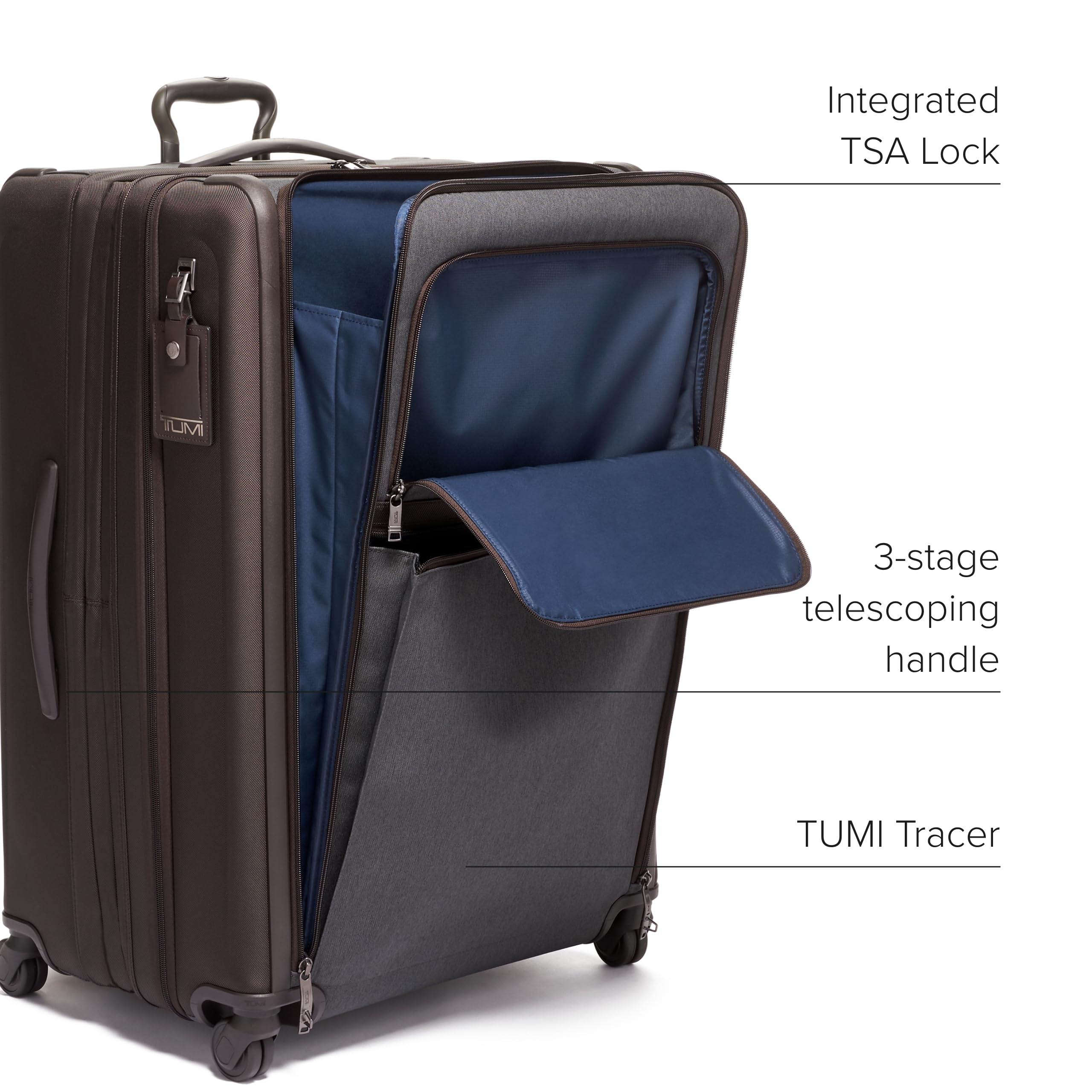 TUMI - Alpha Extended Trip Expandable 4-Wheeled Packing Case Suitcase - Great for Extended Travel of Shared Packing - Rolling Luggage for Men and Women - Anthracite