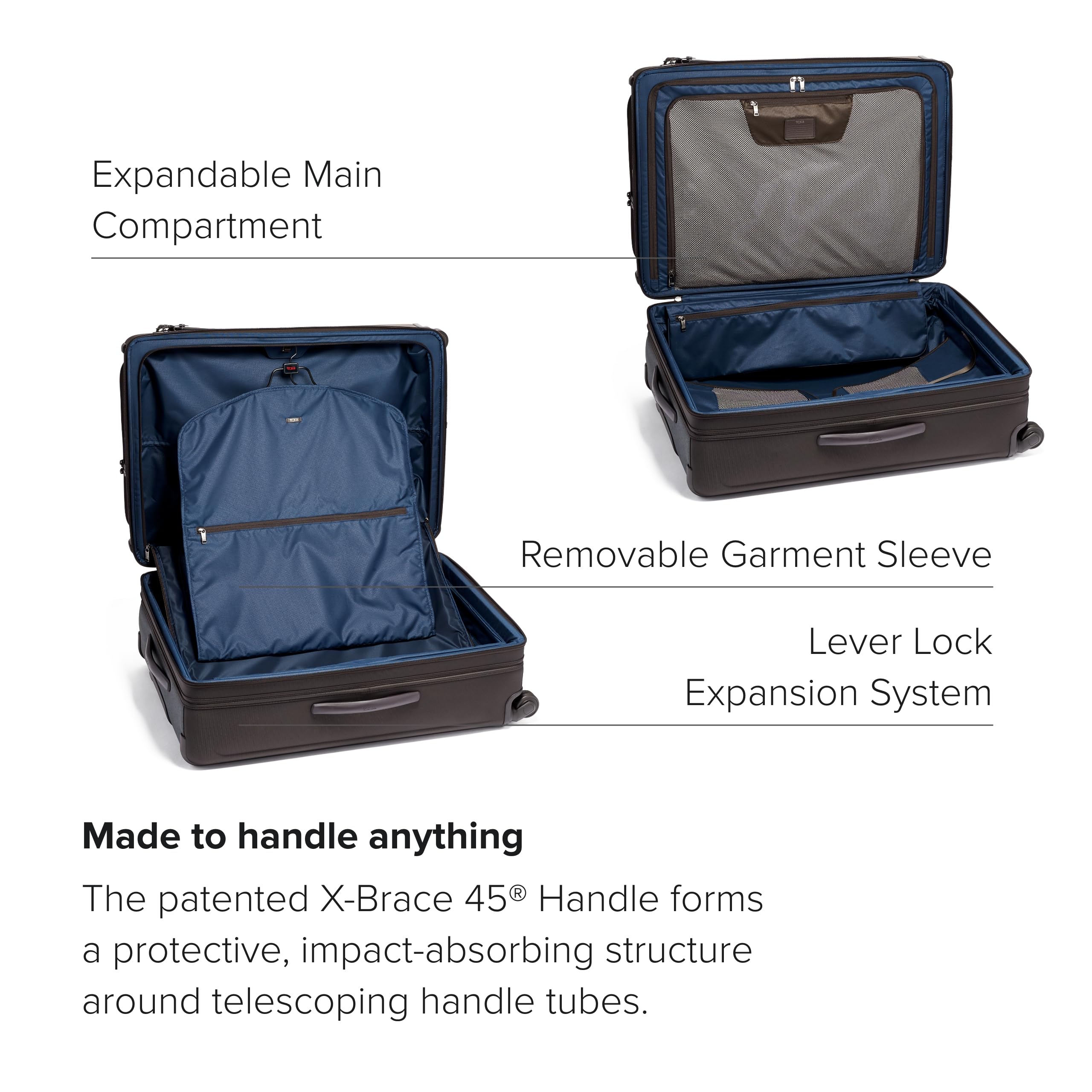 TUMI - Alpha Extended Trip Expandable 4-Wheeled Packing Case Suitcase - Great for Extended Travel of Shared Packing - Rolling Luggage for Men and Women - Anthracite