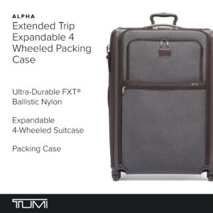 TUMI - Alpha Extended Trip Expandable 4-Wheeled Packing Case Suitcase - Great for Extended Travel of Shared Packing - Rolling Luggage for Men and Women - Anthracite