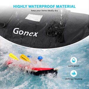 Gonex 60L Extra Large Waterproof Duffle Travel Dry Duffel Bag Heavy Duty Bag with Durable Straps & Handles for Kayaking Paddleboarding Boating Rafting Fishing Black