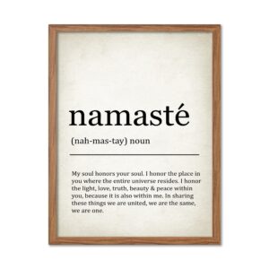 namaste definition poster yoga zen unframed 8x10 inc. print meditation wall art gift for yogi yoga studio living room bedroom decor picture wall hanging painting