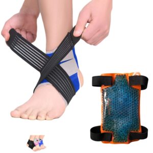 bodymoves kid's ankle brace support plus hot and cold ice pack (active blue, small for little kids (us 12-3))