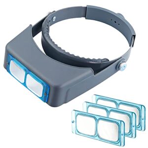 headband magnifier double lens head-mounted reading magnifier loupe jewelry visor opitcal glass binocular magnifier with lens magnification-1.5x 2x 2.5x 3.5x