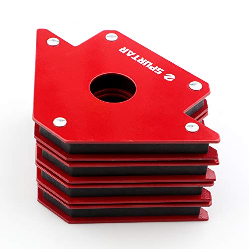 Spurtar Welding Magnets, 50lbs 4Pcs Welding Magnets and Clamps Heavy Duty Arc Welding Holder Square 45°, 90°, 135° Strong Welding Accessories and Tools