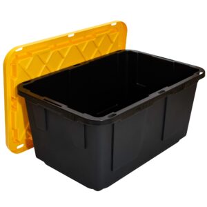 Greenmade Extra Strong 27 Gallon, Black and Yellow Storage Bin (4pack)