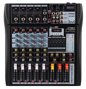 audio2000's amx7342 six-channel audio mixer with usb interface and sound effect