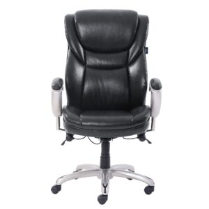 SertaPedic Emerson Executive Task Chair, Supports Up to 300 Lb, 19" to 22" Seat Height, Black Seat/Back, Silver Base