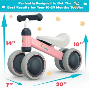 AVENOR Baby Balance Bike Toys for 1 Year Old Gifts Boys Girls 10-24 Months Kids Toys Toddler Best 1st Birthday Girl Boy Gift Children Walker Baby Walker No Pedal Infant 4 Wheels Bicycle