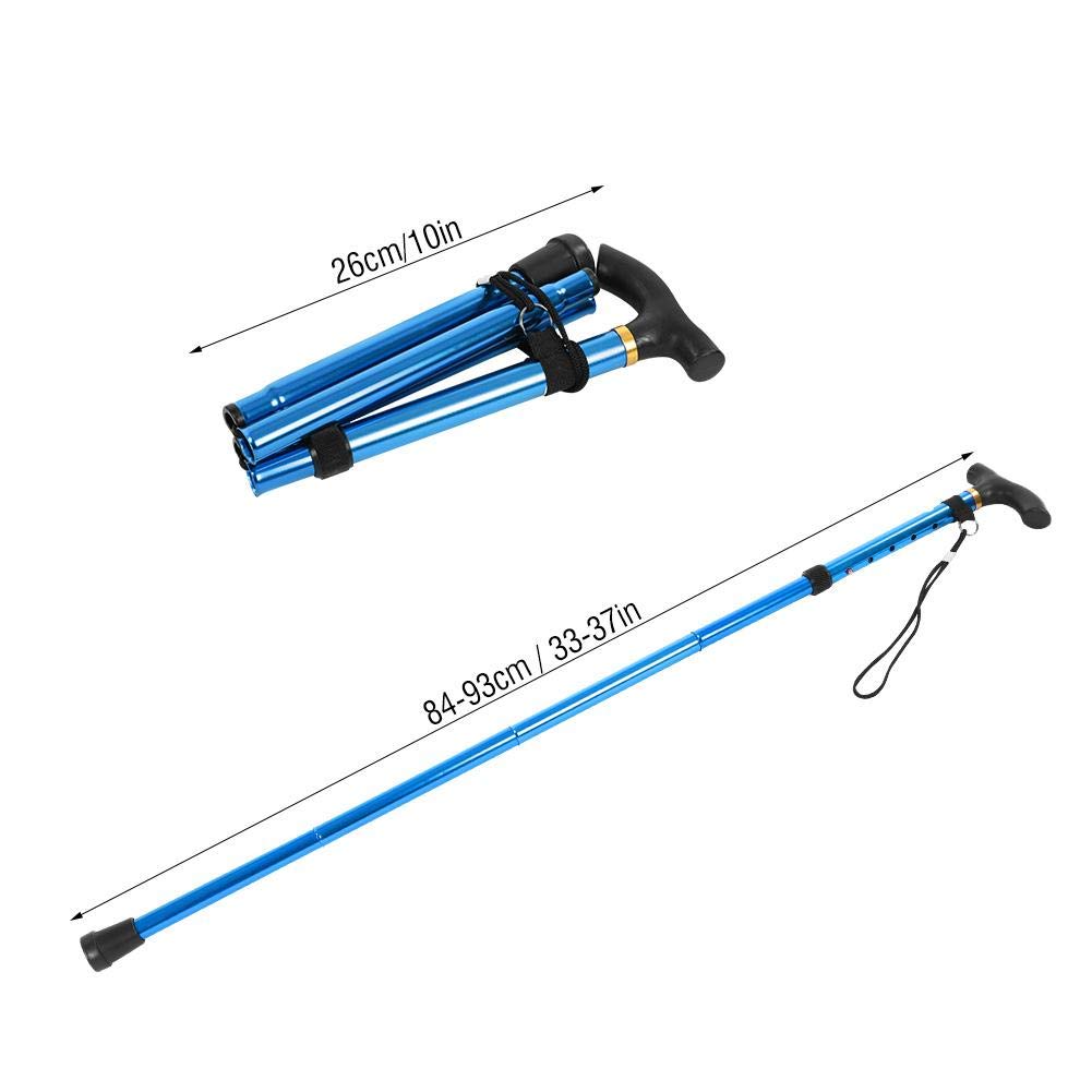 Dilwe Walking Stick, Telescopic Anti-Skid Trekking Pole Collapsible Hiking Poles Folding Walking Cane for Outdoor Camping Hiking Mountain Camping Mountain Climbing Tools(Blue£©