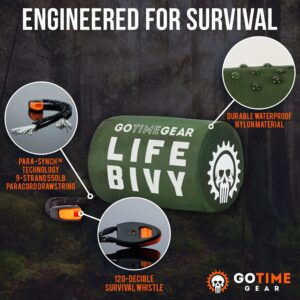 Go Time Gear Life Bivy Emergency Survival Sleeping Bag Thermal Bivy - Use as Emergency Bivy Sack, Survival Sleeping Bag, Mylar Emergency Blanket