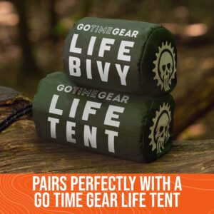 Go Time Gear Life Bivy Emergency Survival Sleeping Bag Thermal Bivy - Use as Emergency Bivy Sack, Survival Sleeping Bag, Mylar Emergency Blanket