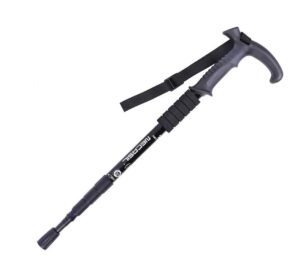 walking stick,trekking poles walking folding cane with t handle,antishock,quick lock,telescopic,collapsible, ultralight for men women (black)