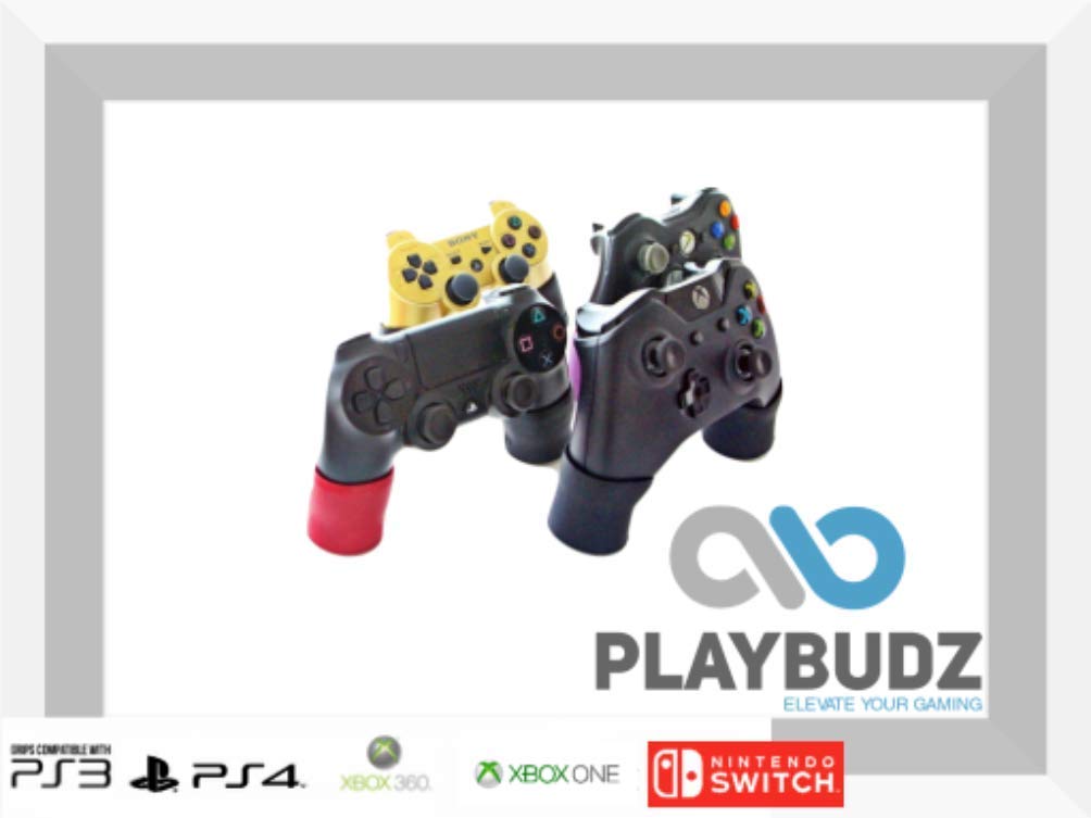 Playbudz Pro Grips for PlayStation 5 Controller (PS5) Combo Pack (2 Pairs) - Compatible With (PS4, XB1, Xbox 360, Xbox One, Nintendo Switch Pro, PS3) Controller