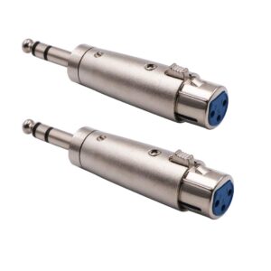 1/4 trs to xlr female adapter female xlr to 1/4 stereo balanced audio connector - 2 pack