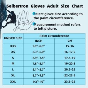 Seibertron Half Finger Padded Palm Lightweight Breathable Climbing Rope Gloves for Climbers, Rock Climbing, Rescue, Adventure, Sailing, Kayaking, Outdoor Sports Black M