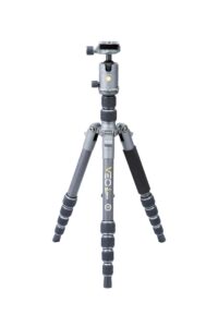 vanguard veo2go235cb carbon fiber travel tripod with ball head for sony, nikon, canon, fujifilm mirrorless, compact system camera (csc), dslr grey