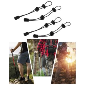 4pcs Backpack Hiking Stick Holder, Walking Pole Fixing Buckle Elastic Rope Lanyard for Mountaineering Climbing Trekking Outdoors