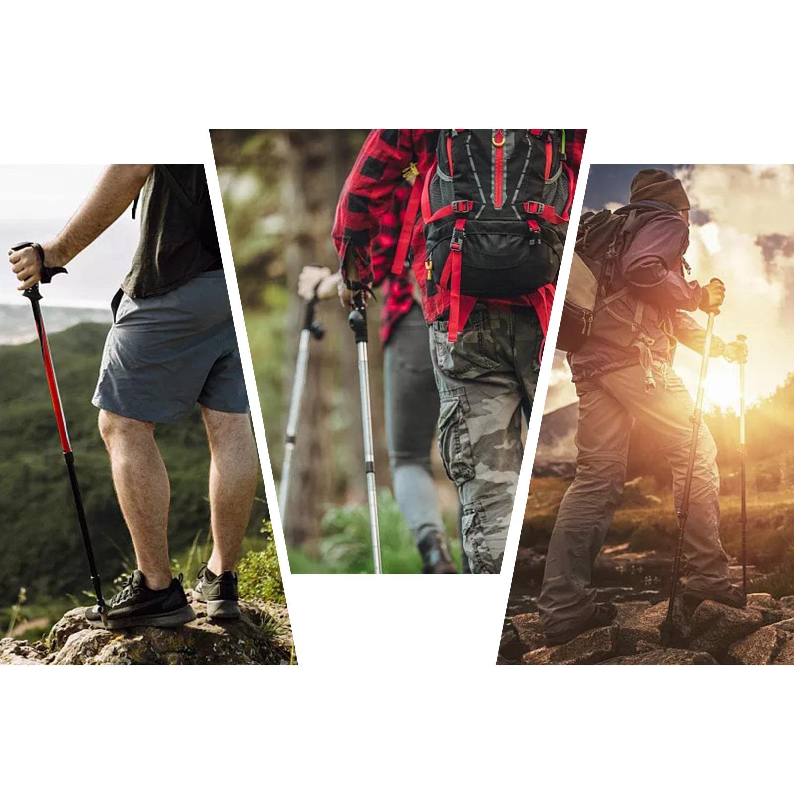 4pcs Backpack Hiking Stick Holder, Walking Pole Fixing Buckle Elastic Rope Lanyard for Mountaineering Climbing Trekking Outdoors