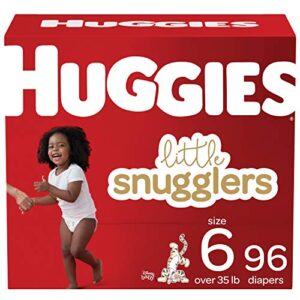 huggies little snugglers baby diapers, size 6, 96 ct, one month supply