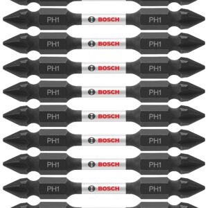 BOSCH ITDEPH125B 10-Pack 2-1/2 In. Phillips #1 Impact Tough Double-Ended Screwdriving Bits