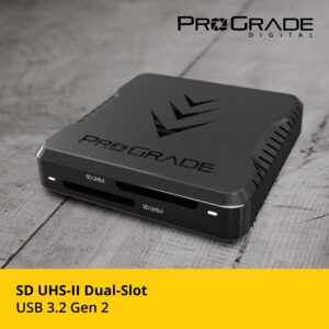 SD UHS-II Dual-Slot Memory Card Reader by ProGrade Digital | USB 3.2 Gen 2 for Professional Filmmakers, Photographers & Content Creators