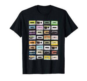 cassette tapes mixtapes 1980s radio music graphic print t-shirt