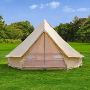 outdoor luxury glamping bell tents for boutique camping and occasional family camping trips and festivals and human shelter for inhabiting or leisure(dia. 5meters)