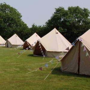 Outdoor Luxury Glamping Bell Tents for Boutique Camping and Occasional Family Camping Trips and Festivals and Human shelter for inhabiting or Leisure(Dia. 5meters)