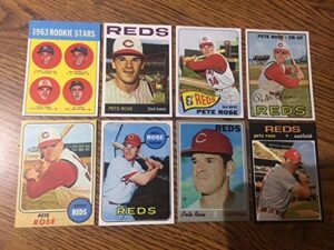 pete rose lot of 8 topps reprint cards including rookie rc reprint - baseball card