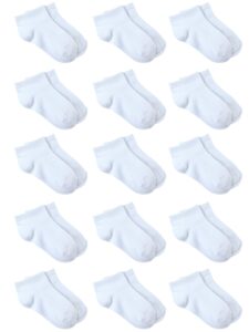 cooraby 15 pack kids' half cushion low cut athletic ankle socks boys girls ankle socks