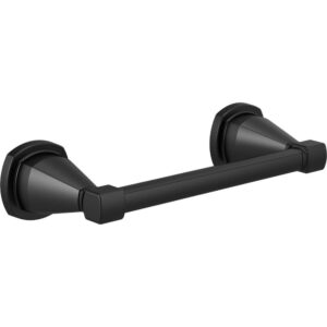 delta faucet 77655-bl stryke double post pivoting toilet paper holder, 9.75 x 3.39 x 2.13 inches, matte black