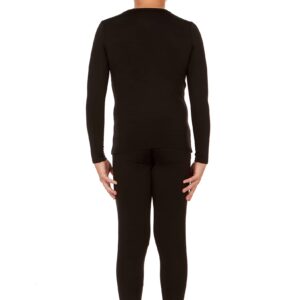 Thermajohn Thermal Underwear for Kids, Boys Thermal Underwear Set | Kids Base Layers for Skiing | Long Johns for Boys Kids, Black, (L)