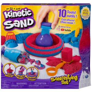 kinetic sand, sandisfying set with 2lbs of sand and 10 tools, play sand sensory toys for kids ages 3 and up