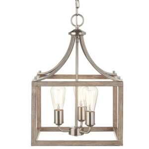 home decorators collection boswell quarter 14 in. 3-light brushed nickel chandelier with painted weathered gray wood accents