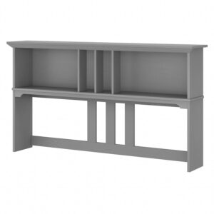 bush furniture salinas hutch, desk attachment with shelf storage for home office, 60w, cape cod gray