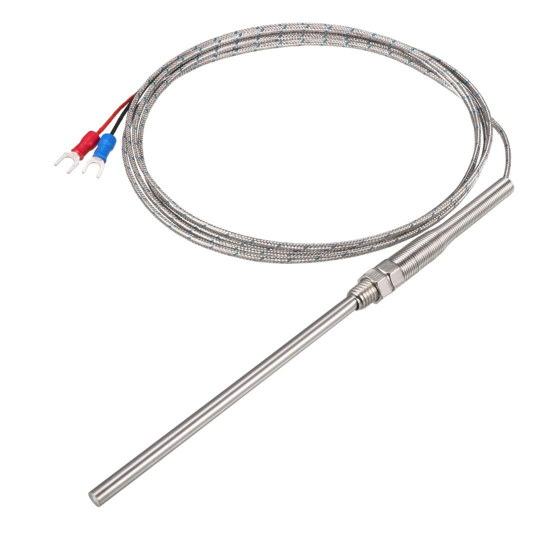 uxcell K Type Thermocouple M8 Thread 5mmx100mm Temperature Sensor Probe with 2 M Cable 32-1112F/0-600C