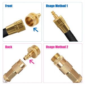 iFJF Water Pipe Quick Connect Plug Adapter for RV, Boat, Motorhome and Travel Trailer Garden Hose Faucet Fitting, Brass