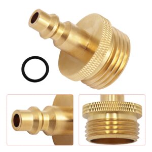 iFJF Water Pipe Quick Connect Plug Adapter for RV, Boat, Motorhome and Travel Trailer Garden Hose Faucet Fitting, Brass