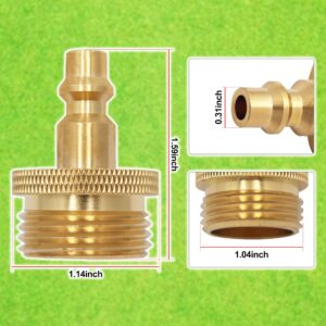 iFJF Water Pipe Quick Connect Plug Adapter for RV, Boat, Motorhome and Travel Trailer Garden Hose Faucet Fitting, Brass