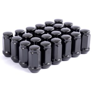 dcvamous 24 pc 14x1.5 lug nuts black 19mm hex compatible with chevy gmc 6 lug aftermarket wheels - m14x1.5 extended lugnuts 1.8" tall cone seat for sierra silverado 1500 suburban yukon tahoe escalade