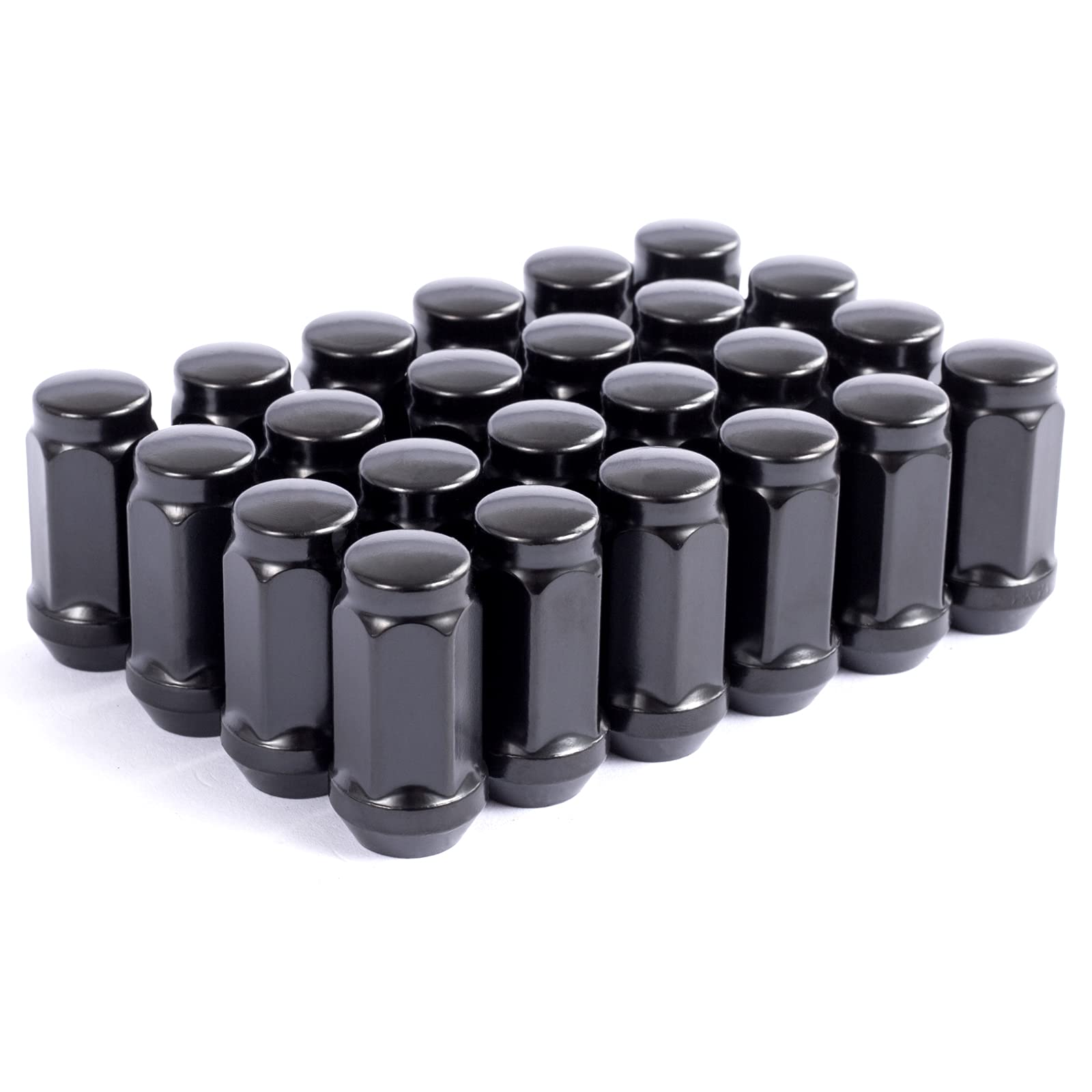 DCVAMOUS 24 PC 14x1.5 Lug Nuts Black 19mm Hex Compatible with Chevy GMC 6 Lug Aftermarket Wheels - M14x1.5 Extended Lugnuts 1.8" Tall Cone Seat for Sierra Silverado 1500 Suburban Yukon Tahoe Escalade