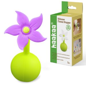 haakaa flower stopper breastpump stopper manual breast pump silicone flower stopper 100% food grade silicone bpa pvc and phthalate free 1 pc, purple