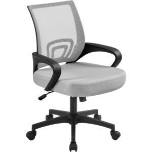 topeakmart executive office chair computer desk chair office task chair study work chair managerial chair for home office student study conference room, grey