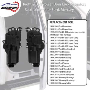 Power Door Lock Actuators Kit Set of 4 | Replacement for Ford F150 F250 F350 F450 Excursion Expedition Mustang & More | Replaces# 6L3Z25218A43AA, 6L3Z25218A42AA