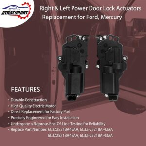 Power Door Lock Actuators Kit Set of 4 | Replacement for Ford F150 F250 F350 F450 Excursion Expedition Mustang & More | Replaces# 6L3Z25218A43AA, 6L3Z25218A42AA