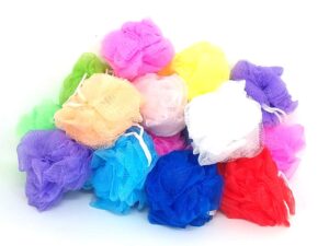 loofah lord 20 small full bodied quality bath or shower sponge loofahs pouf mesh assorted colors wholesale bulk lot