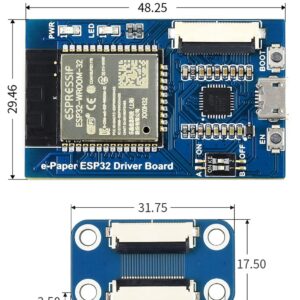 waveshare Universal e-Paper Driver Board with WiFi/Bluetoth SoC ESP32 onboard Support Various SPI e-Paper Raw Panels